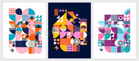 Colorful Abstract Geometric Background Modern Colorful Concept Poster