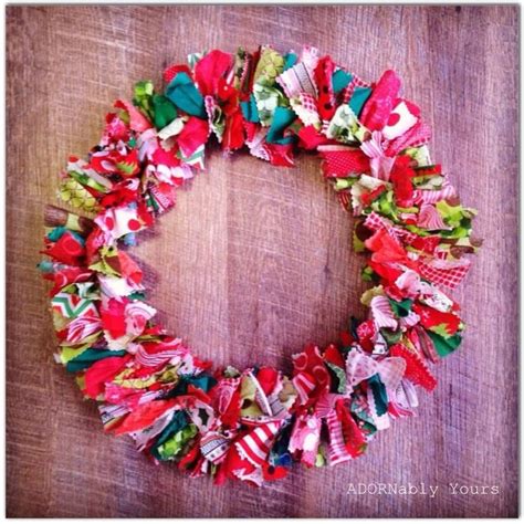 Scrap Fabric Christmas Wreath Christmas Wreaths Fabric Scraps Christmas