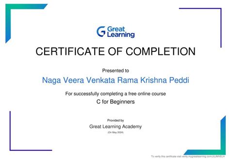 Naga Veera Venkata Rama Krishna Peddi On Linkedin I Have Recently Completed My C Language