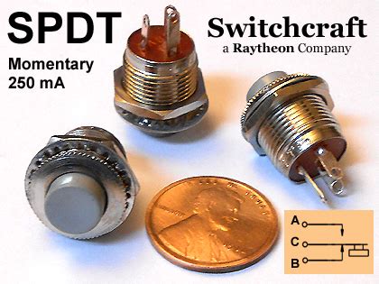 2 Momentary SPDT Push Button Switch By Switchcraft Raytheon EBay