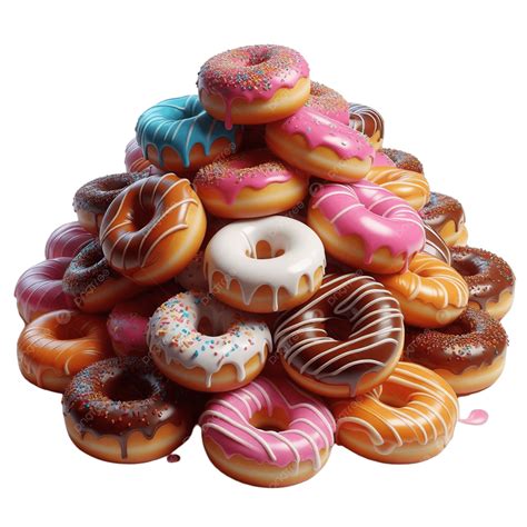 베이커리 디스플레이용 무지개 스프링클을 곁들인 다채로운 글레이즈 도넛 화려한 유약을 바른 도넛 Png 일러스트 및 이미지 에 대한 무료 다운로드 Pngtree