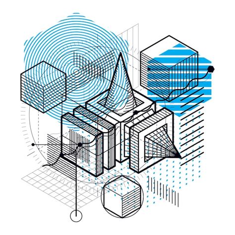 Premium Vector Abstract 3d Shapes Composition Vector Isometric Background Composition Of