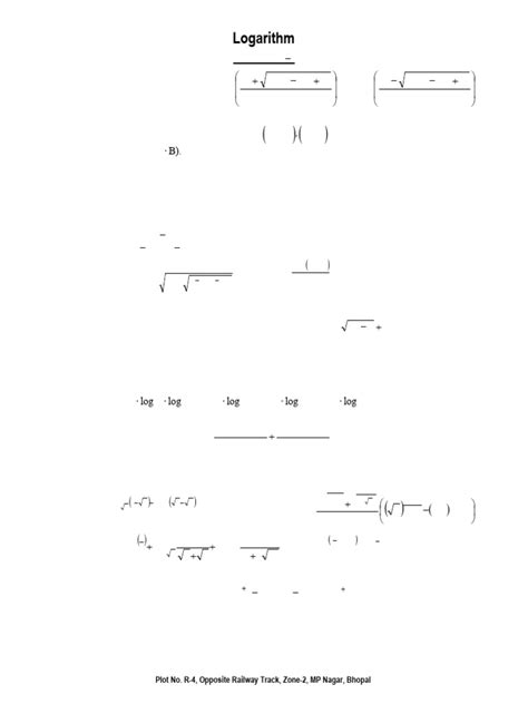Logarithm Exercise Pdf Logarithm Numbers