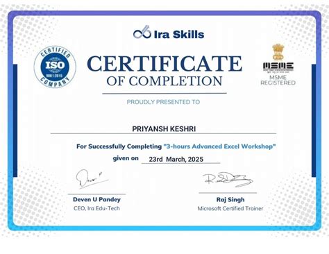 excel dataanalysis learning certification professionalgrowth priyansh keshri