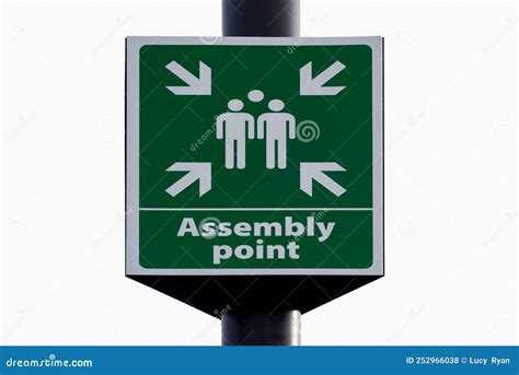 Evacuation Assembly Point Sign In Green And White Gathering Point
