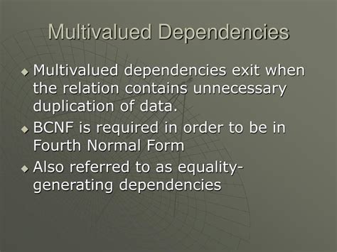Ppt Multivalued Dependencies Fourth Normal Form Powerpoint Presentation Id4385189 Ppt Multivalued Dependencies Fourth Normal Form Powerpoint Presentation Id4385189