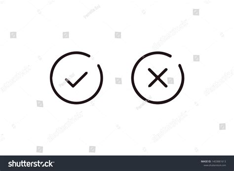 Vector Check Mark Tick Right Wrong Stock Vector Royalty Free