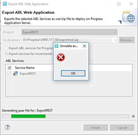 Unable To Export Services With Folderproject Case Mismatch Progress