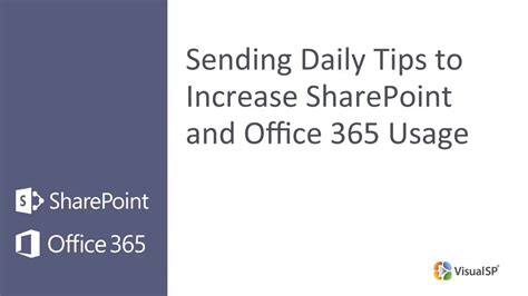 Sending Daily Tips To Increase Sharepoint And Office 365 Usage Youtube