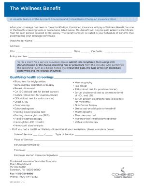 Wellness Benefit Claim Form Blank Fillable Template Fill Out Print