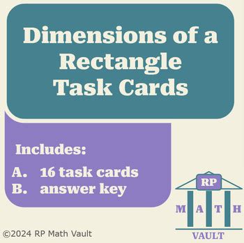 Dimensions Of A Rectangle Task Cards By RP Math Vault TPT