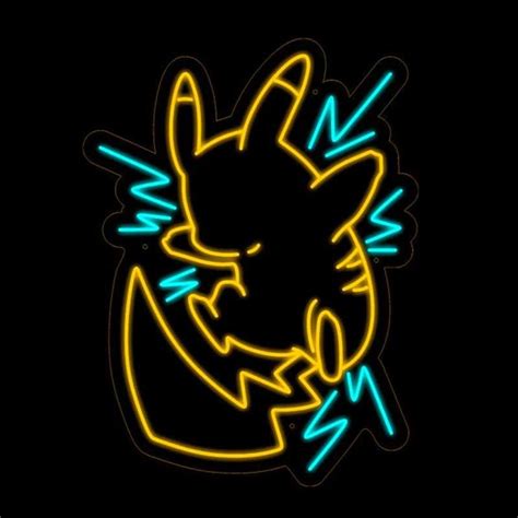 热销神奇宝贝皮卡丘霓虹灯可爱日本动漫形象led卧室装饰ins氛围灯 阿里巴巴