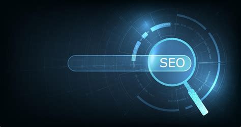 Premium Vector Search Engine Optimization Seo Concept On Dark Blue Background