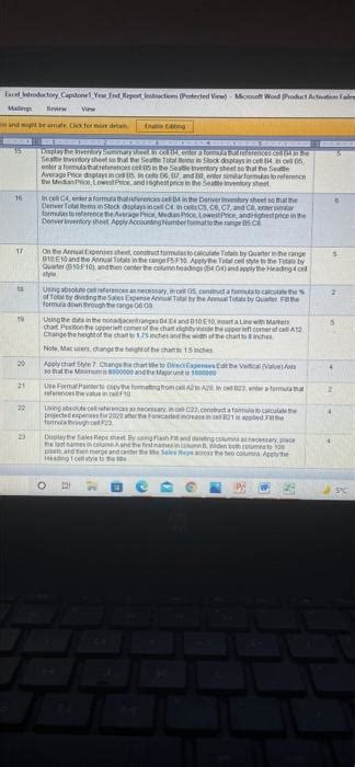 Excel Introductory Capstone1 Year End Report Chegg Com