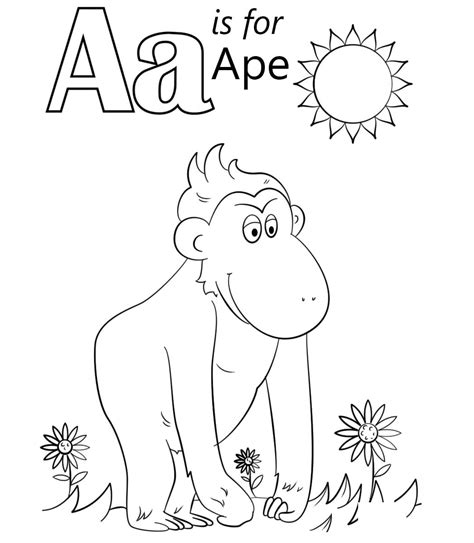Letter A Coloring Pages Coloringlib