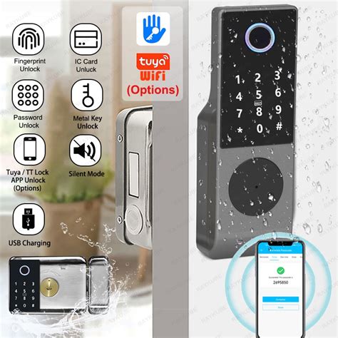 Digital Lock Waterproof Stainless Steel Double Fingerprint Lock For Outdoor Gate App Fingerprint