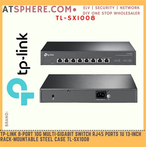 Tp Link Tplink Port X G Gigabit Switch Rj Port U Inch Rack Mountable Steel Case Plug