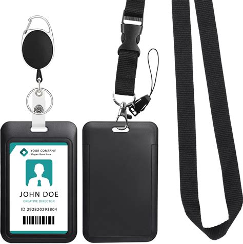 Hianjoo Badge Holder Retractable With Lanyard Id Card Holder With Belt