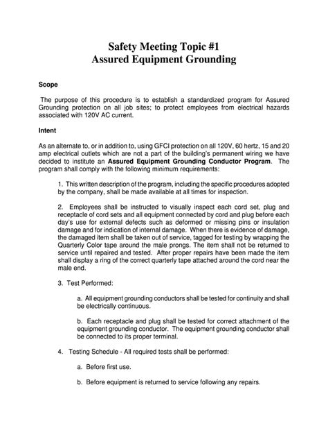 Fillable Online Assured Equipment Grounding Fax Email Print Pdffiller