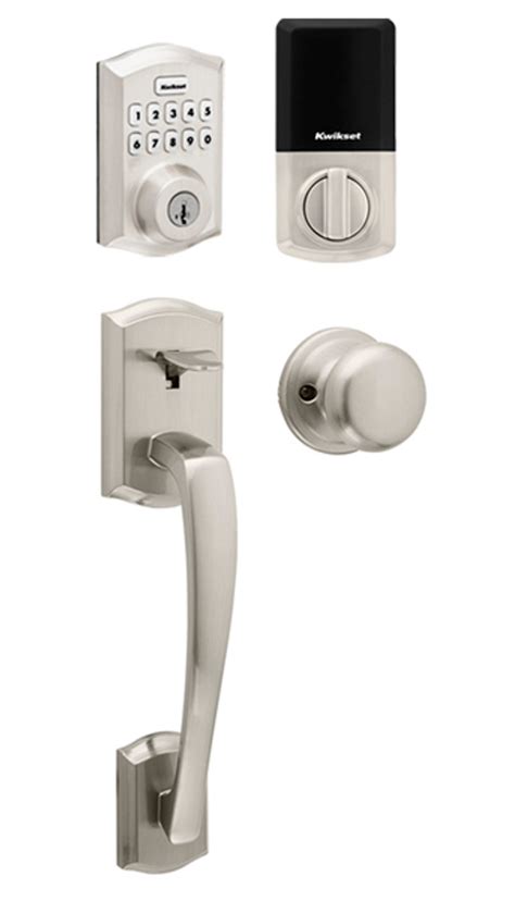 Kwikset Prescott Handleset With 9260 Trl Electronic Deadbolt Satin Nickel 9260 Trl 815 Pth 15 Smt