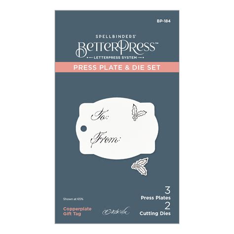 Spellbinders Copperplate T Tag Press Plate And Die Set From The