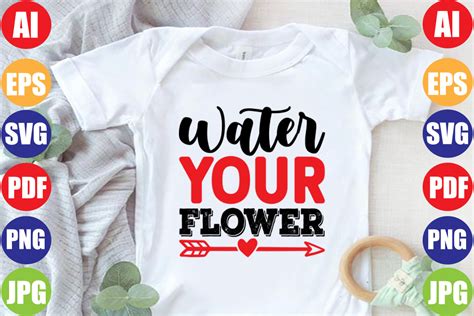 Water Your Flower Graphic By Tauhiddesignstore · Creative Fabrica