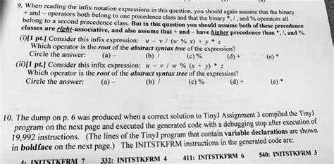 9 When Reading The Infix Notation Expressions In This Question You