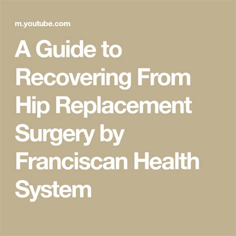 Pin On Hip Surgery Recovery