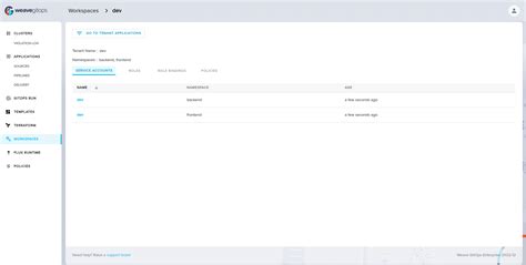 Workspaces View Weave Gitops