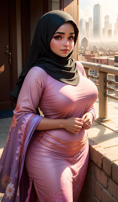A Woman In A Hijab Is Posing For The Camera With Her Hands On Her Hips