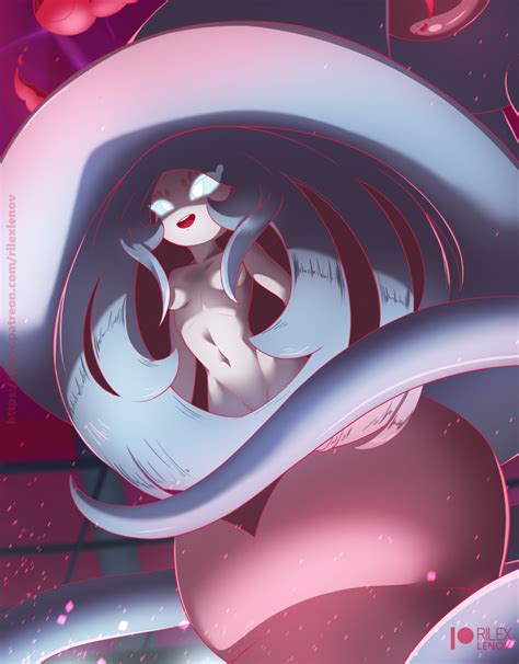 Rilex Lenov Gigantamax Hatterene Hatterene Nintendo Pokemon Highres 1girl Blue Hair Blue