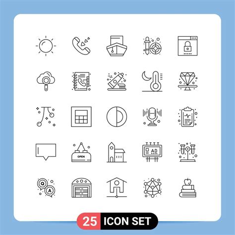 25 User Interface Line Pack Of Modern Signs And Symbols Of Engine
