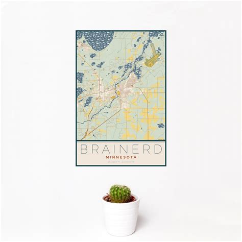 Brainerd Minnesota Map Print In Woodblock — Jace Maps