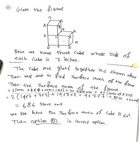[solved] 2 Three Same Sized Cubes Are Glued Together As Shown Below If The Course Hero