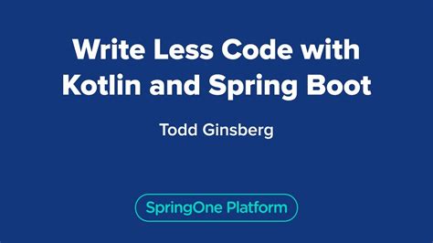 Write Less Code With Kotlin And Spring Boot Youtube