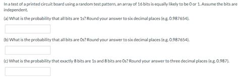 Solved In A Test Of A Printed Circuit Board Using A Random