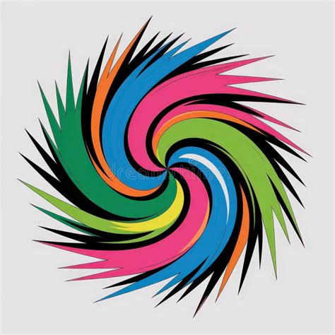 Bright Swirling Colors Create A Chaotic Yet Balanced Design In Vivid Patterns Stock Illustration