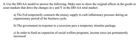 Solved 1 Use The Dd Aa Model To Answer The Following Make