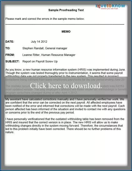 Printable Proofreading Test Lovetoknow Editing Skills Quiz Design