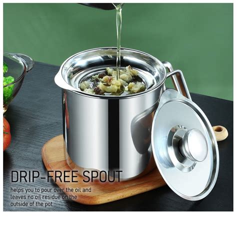 Penapis Minyak Stainless Steel 304 • Pot Minyak Dengan Penutup