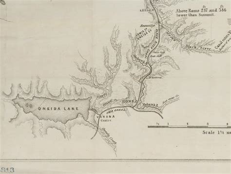 Black River Canals Erie Canal Feeder 1850 Old Map Proposed Route