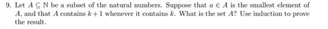 Solved 9 Let AN Be A Subset Of The Natural Numbers Chegg Com