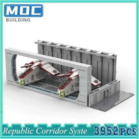 우주 전쟁 시리즈 Repubic Corridor 시스템 격납고 모델 건쉽 Laat V2 조립 빌딩 블록 Moc 컬렉션 장난감 선물 Aliexpress