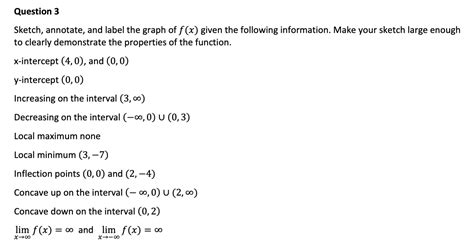 Solved Question 3 Sketch Annotate And Label The Graph Of