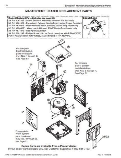 Pentair Mastertemp 250 Parts Diagram