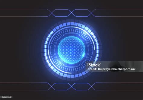 중심이 프로세서이고 외부로 정보를 보내는 기술 서클 기술은 기업이 목표를 달성하고 수익을 빠르게 늘리는 데 도움이 됩니다 진한 파란색 배경 0명에 대한 스톡 벡터 아트 및