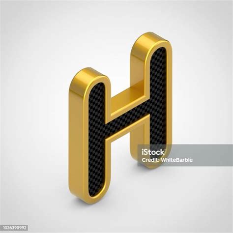 황금 편지 검은 탄소 섬유와 대문자 H 질감 흰색 배경에 고립 된 얼굴 0명에 대한 스톡 사진 및 기타 이미지 0명 3차원