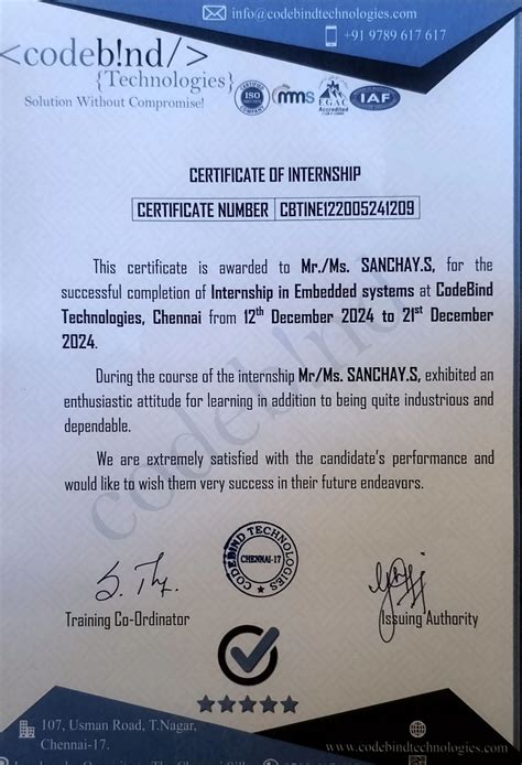 Sanchay S On Linkedin Successfully Completed My Internship In Embedded Systems At Codebind