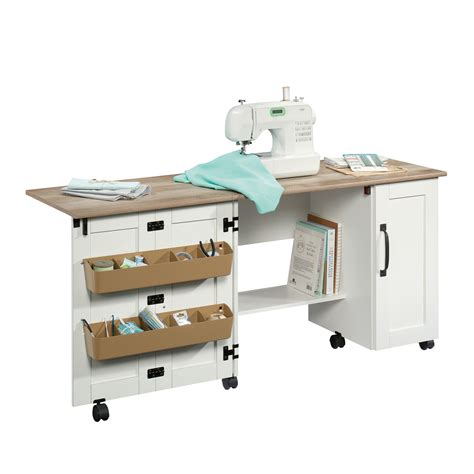 Red Barrel Studio® St Nicholas Foldable Sewing Table With Wheels