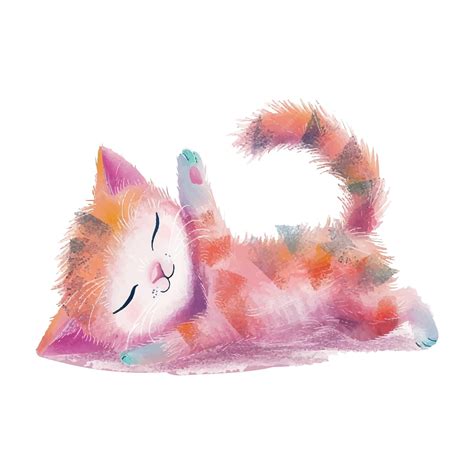 Un Dibujo De Un Gato Con Un Número 2 En él Vector Premium